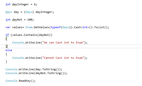 2 ways to convert/cast int to enum in C#